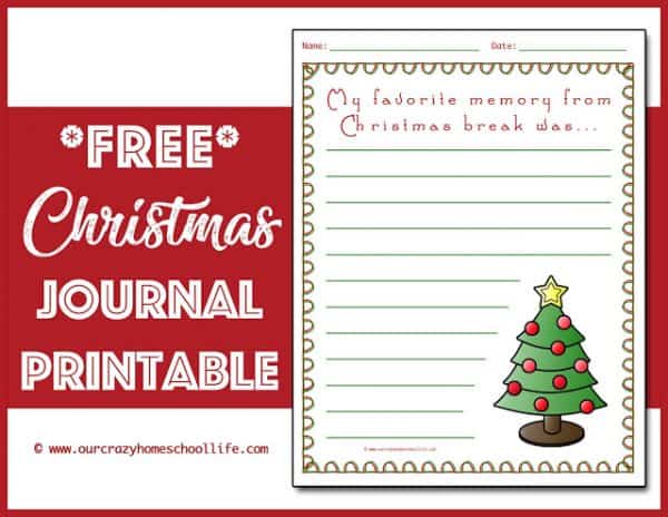 Christmas Journal Printable - Homeschool Printables for Free