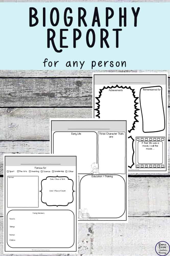 Biography Report Printables - Homeschool Printables for Free